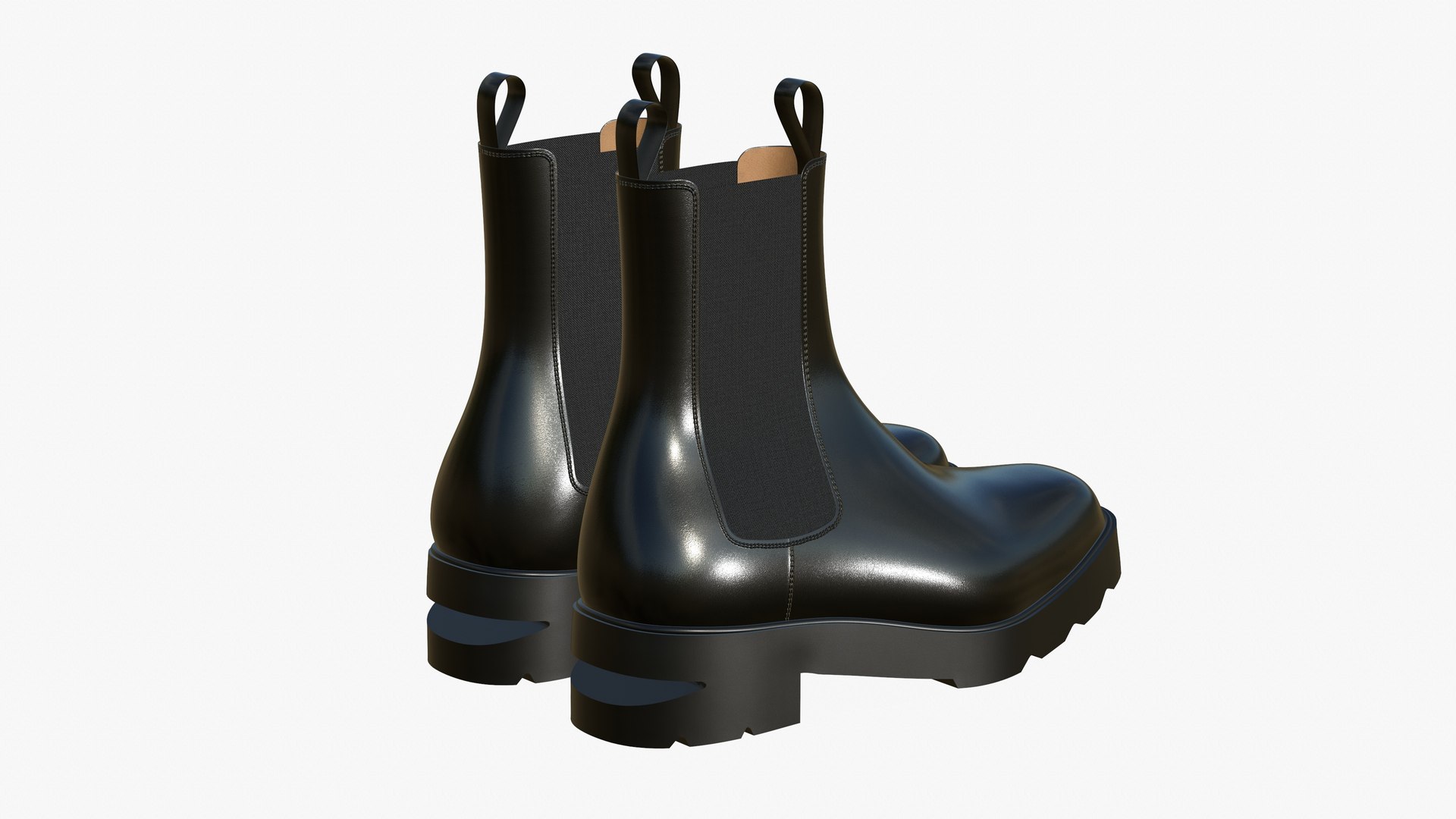 Leather Boots Realistic Black 3D Model - TurboSquid 1958162