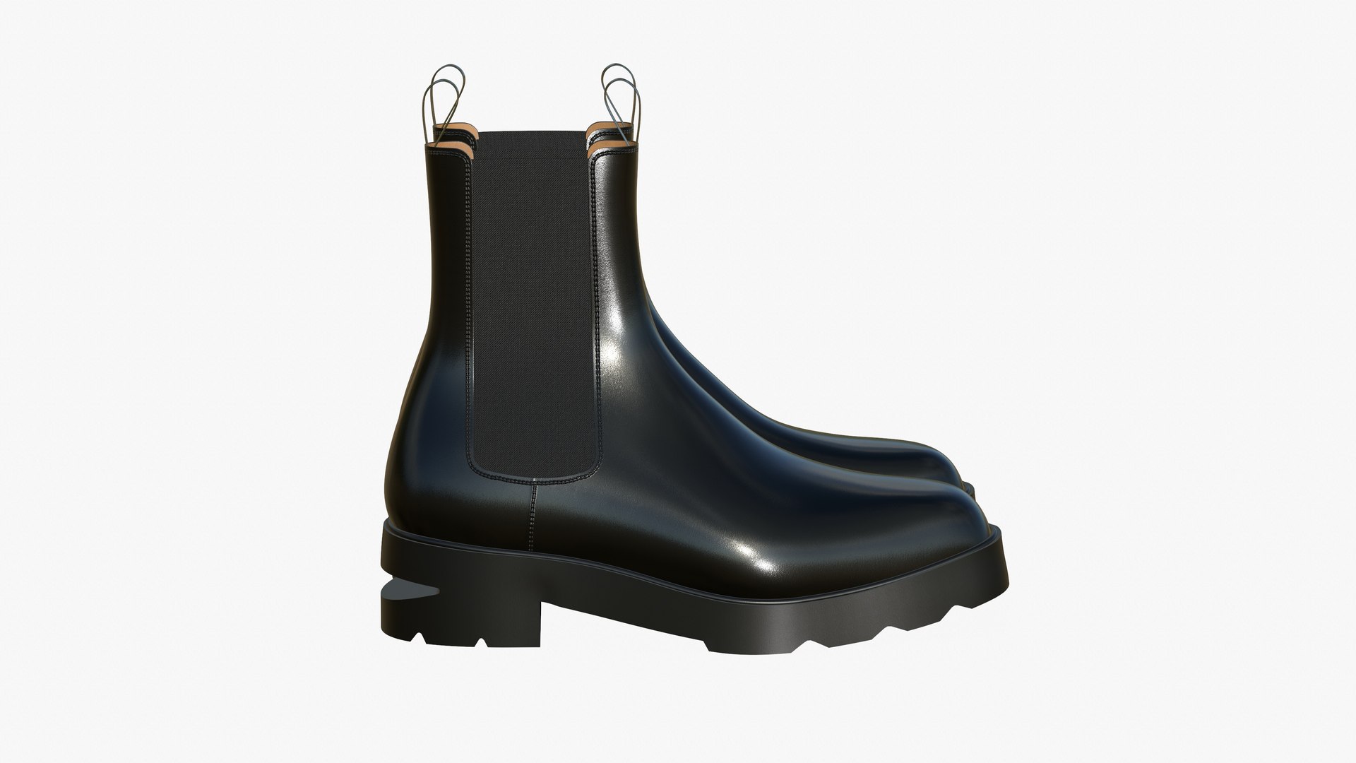 Leather Boots Realistic Black 3D model - TurboSquid 1958162