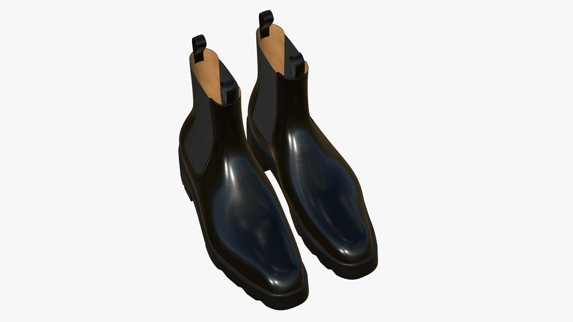 Leather Boots Realistic Black 3D model - TurboSquid 1958162