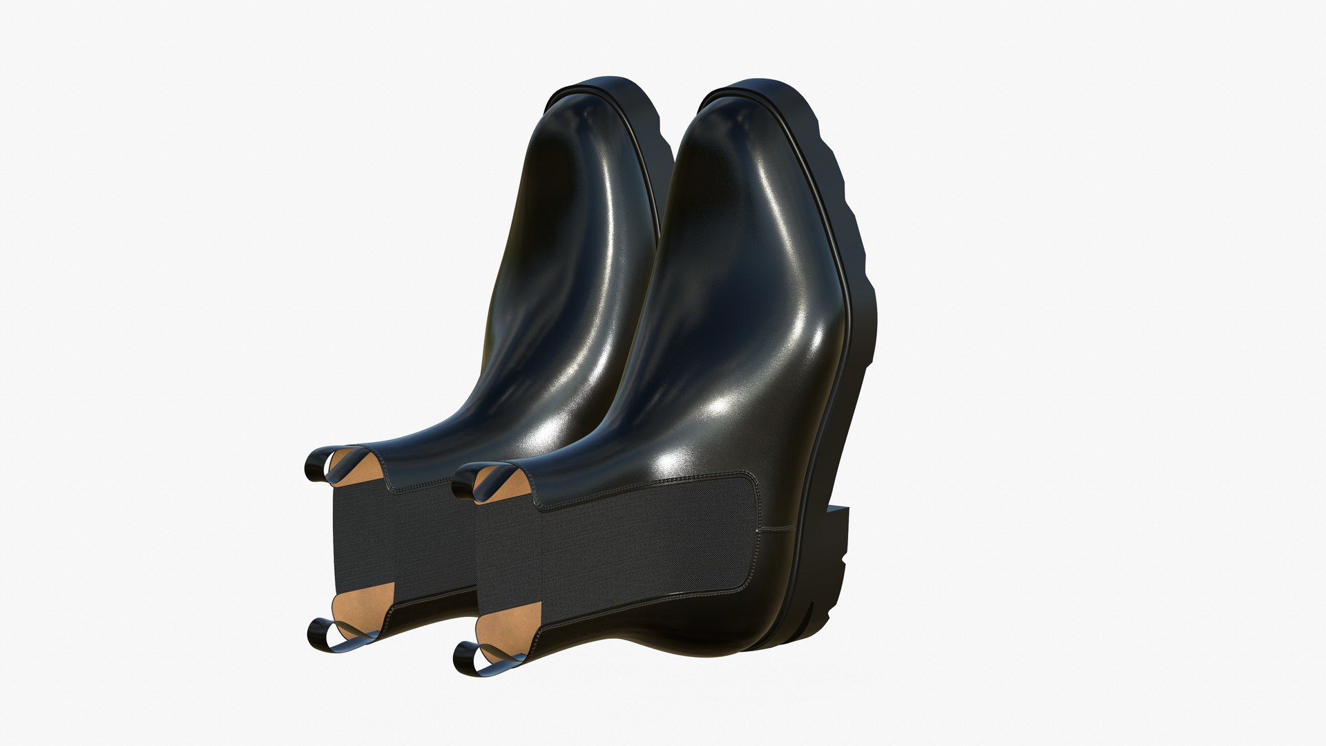 Leather Boots Realistic Black 3D model - TurboSquid 1958162