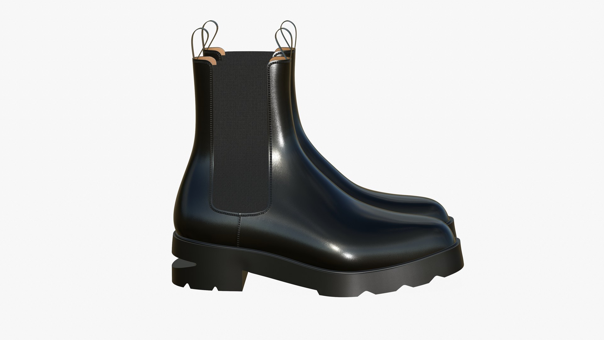 Leather Boots Realistic Black 3D Model - TurboSquid 1958162