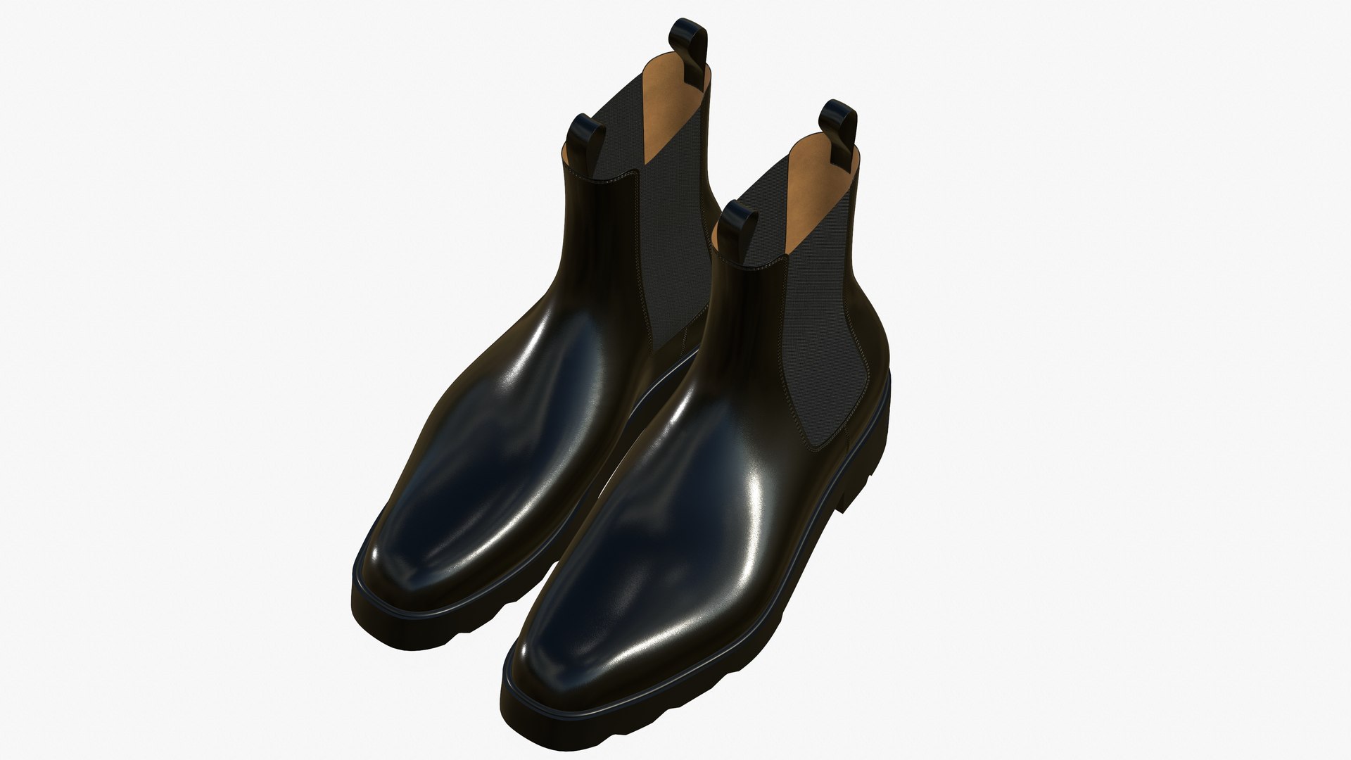 Leather Boots Realistic Black 3D model - TurboSquid 1958162