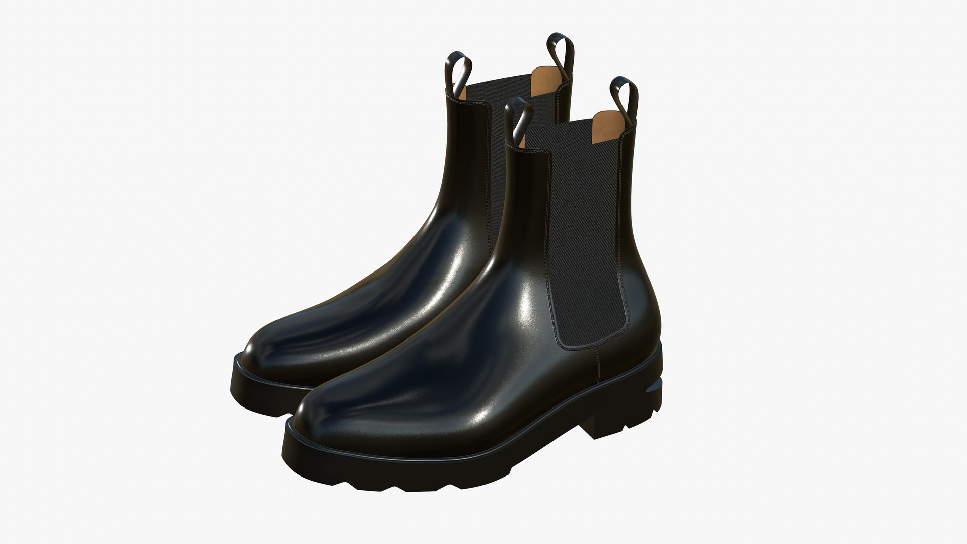 Leather Boots Realistic Black 3D model - TurboSquid 1958162