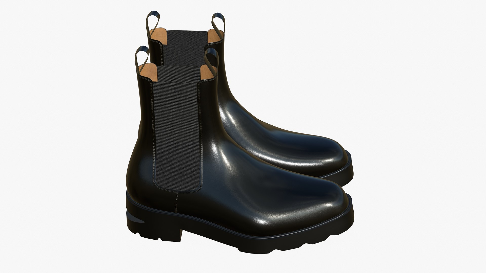 Leather Boots Realistic Black 3D model - TurboSquid 1958162
