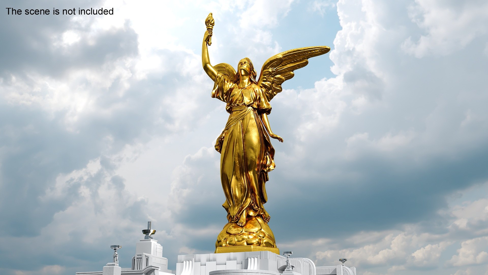 Monument Base And Fantasy Gold Angel Statue 3D - TurboSquid 2326709