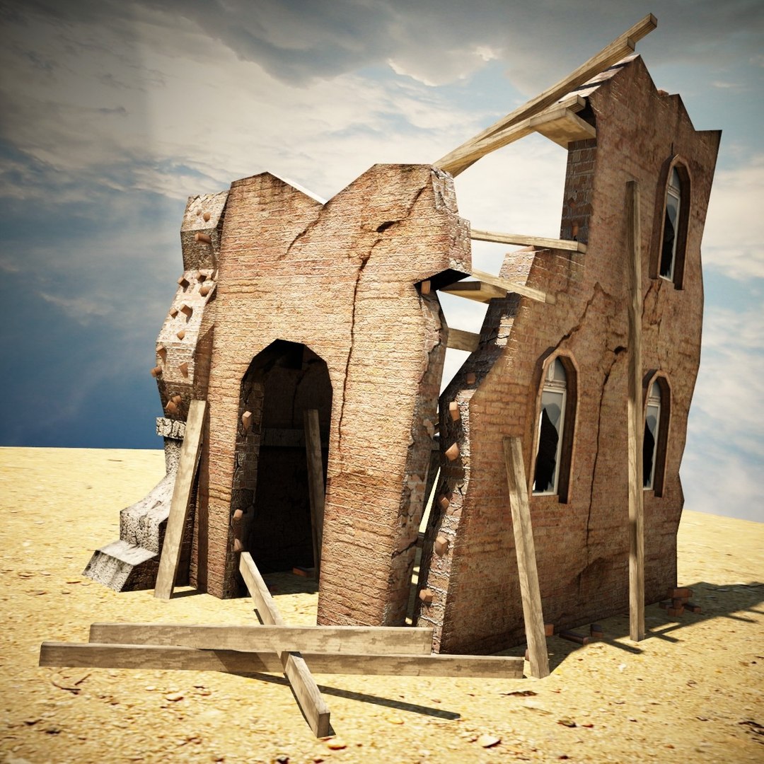 destroyed houses games 4 3d model