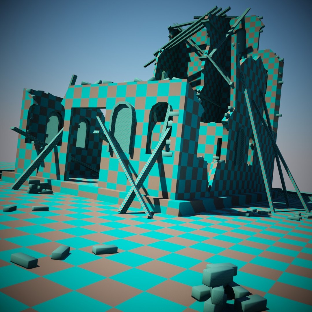 destroyed houses games 4 3d model