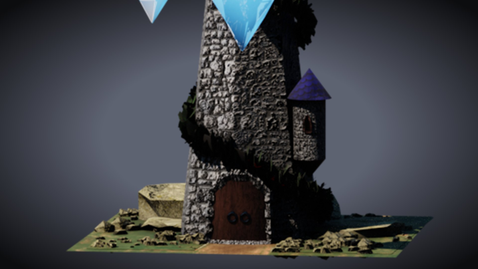 Free Stone Magic Tower With Crystals 3D Model - TurboSquid 2151876