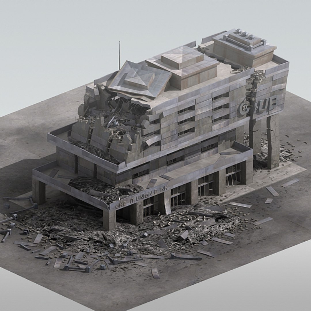 Destroyed Building 3d Model