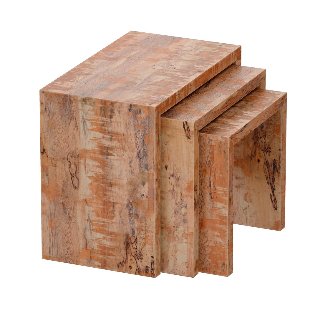 3D Coffee Coffee Coffee Table Wooden Three Nested Tables - TurboSquid ...