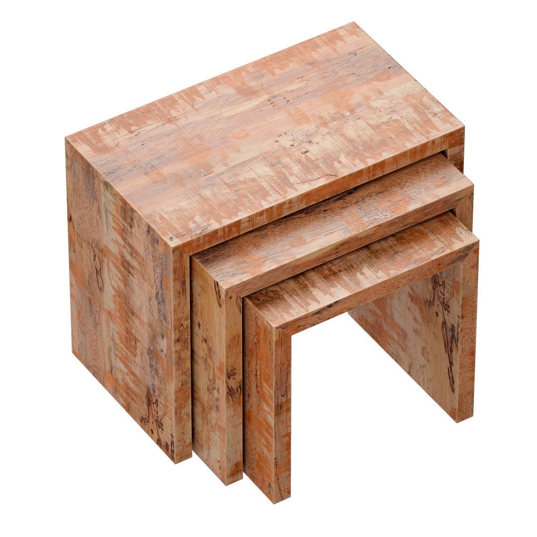 3D Coffee Coffee Coffee Table Wooden Three Nested Tables - TurboSquid ...