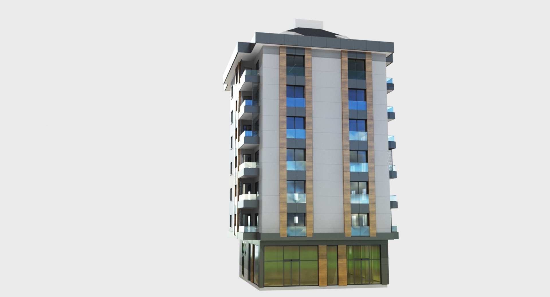 Realistic Modern Building 3D Model - TurboSquid 1383057