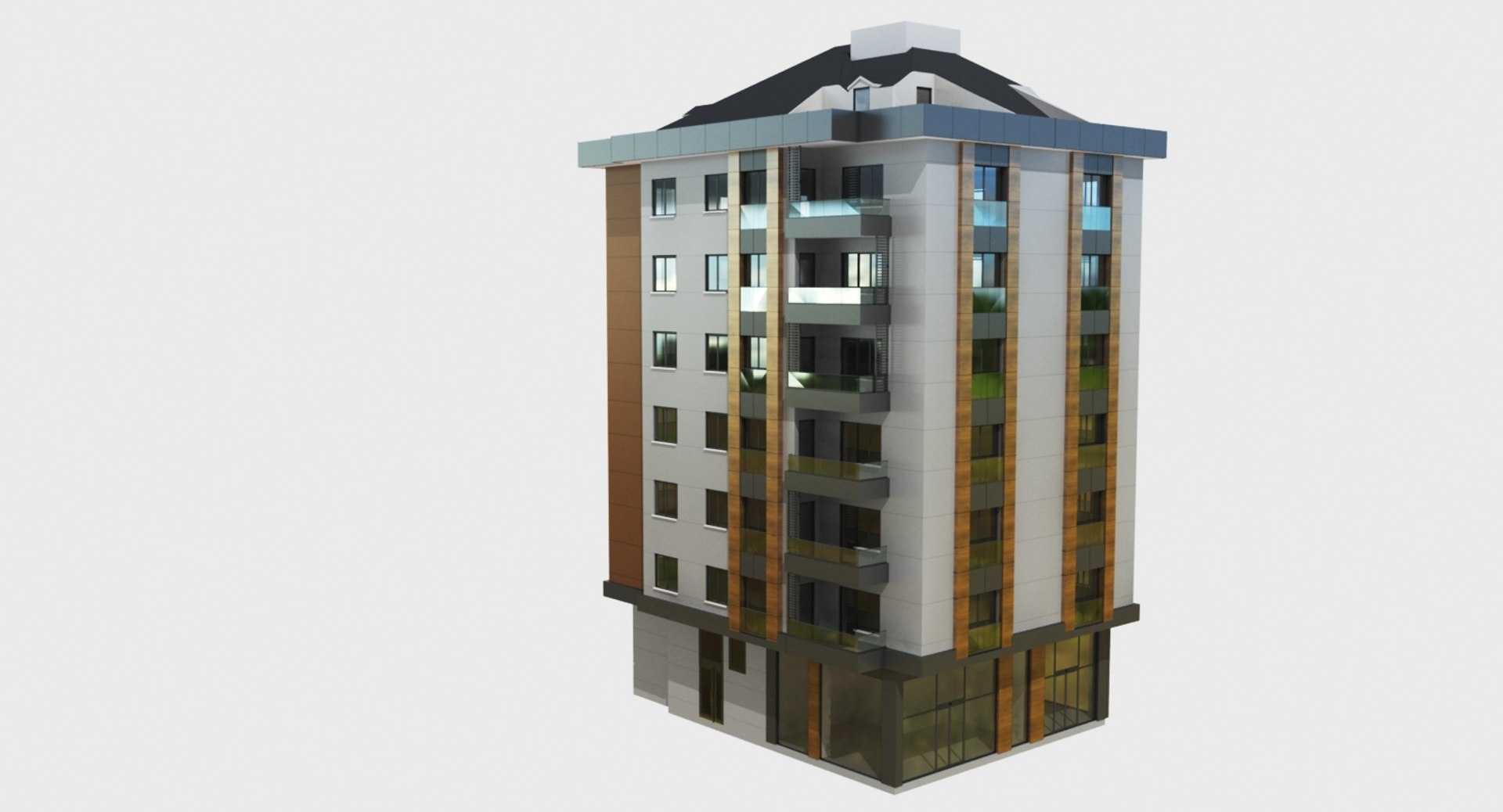 Realistic Modern Building 3D Model - TurboSquid 1383057