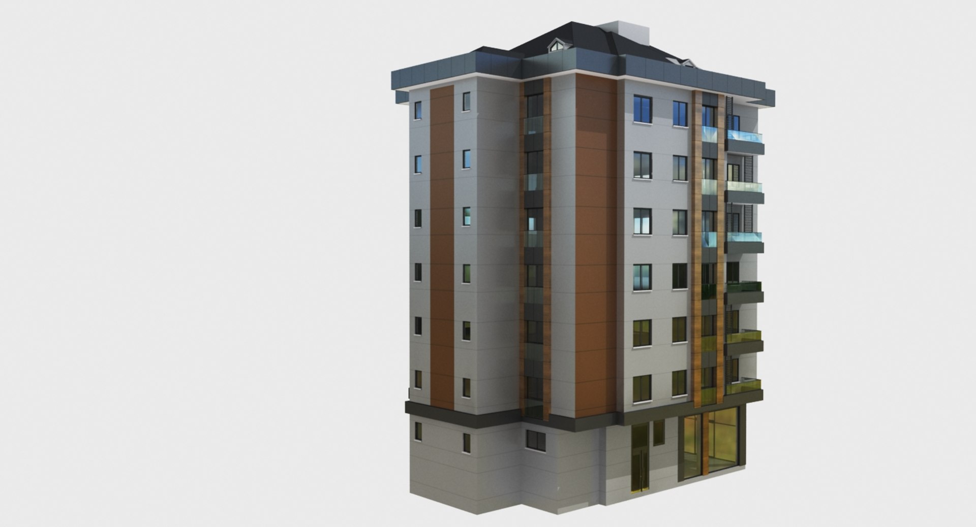 Realistic Modern Building 3D Model - TurboSquid 1383057