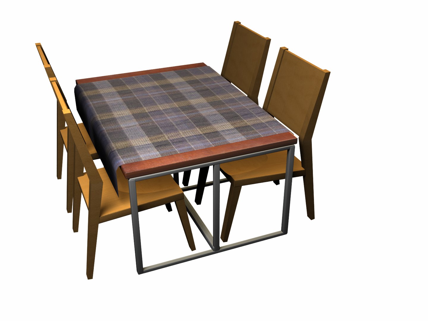 set restaurant table 4 3d max