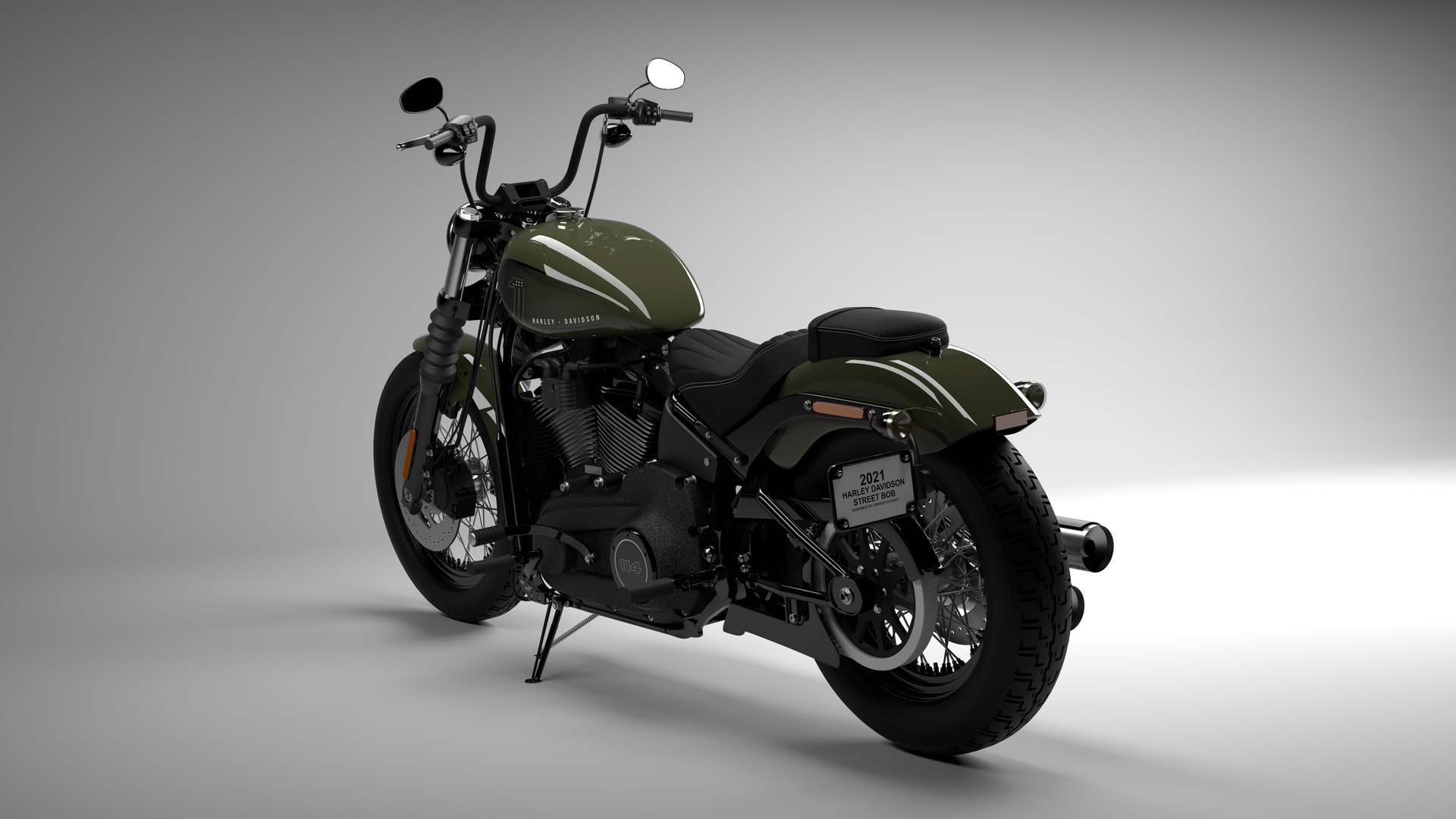 3D Harley Davidson Street Bob 2021 Collection Model - TurboSquid 1791716