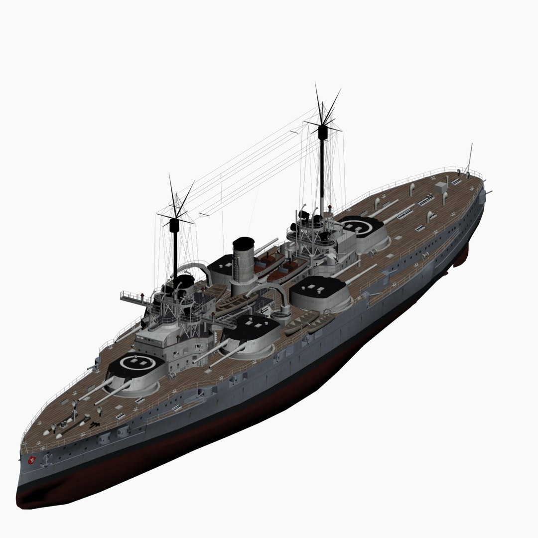 Dreadnought Battleship Nassau Class 3d Max