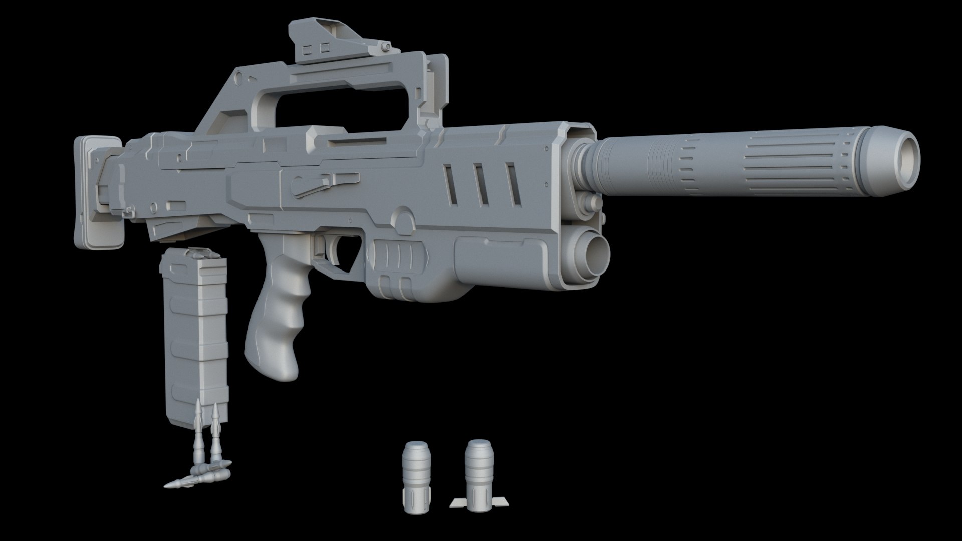3D Assault Rifle Bullpup - TurboSquid 2079638