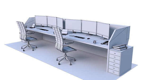 Office workstation station 3D model - TurboSquid 1699498