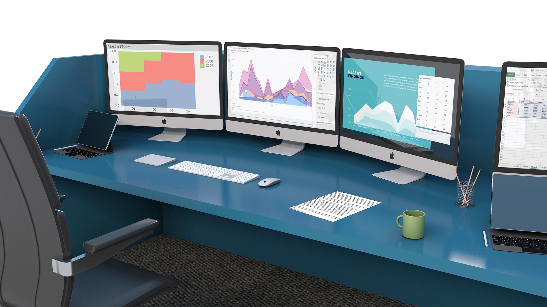 Office Workstation Station 3D Model - TurboSquid 1699498