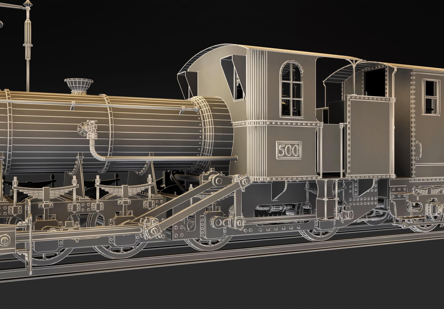 Steam Locomotive 3d Model
