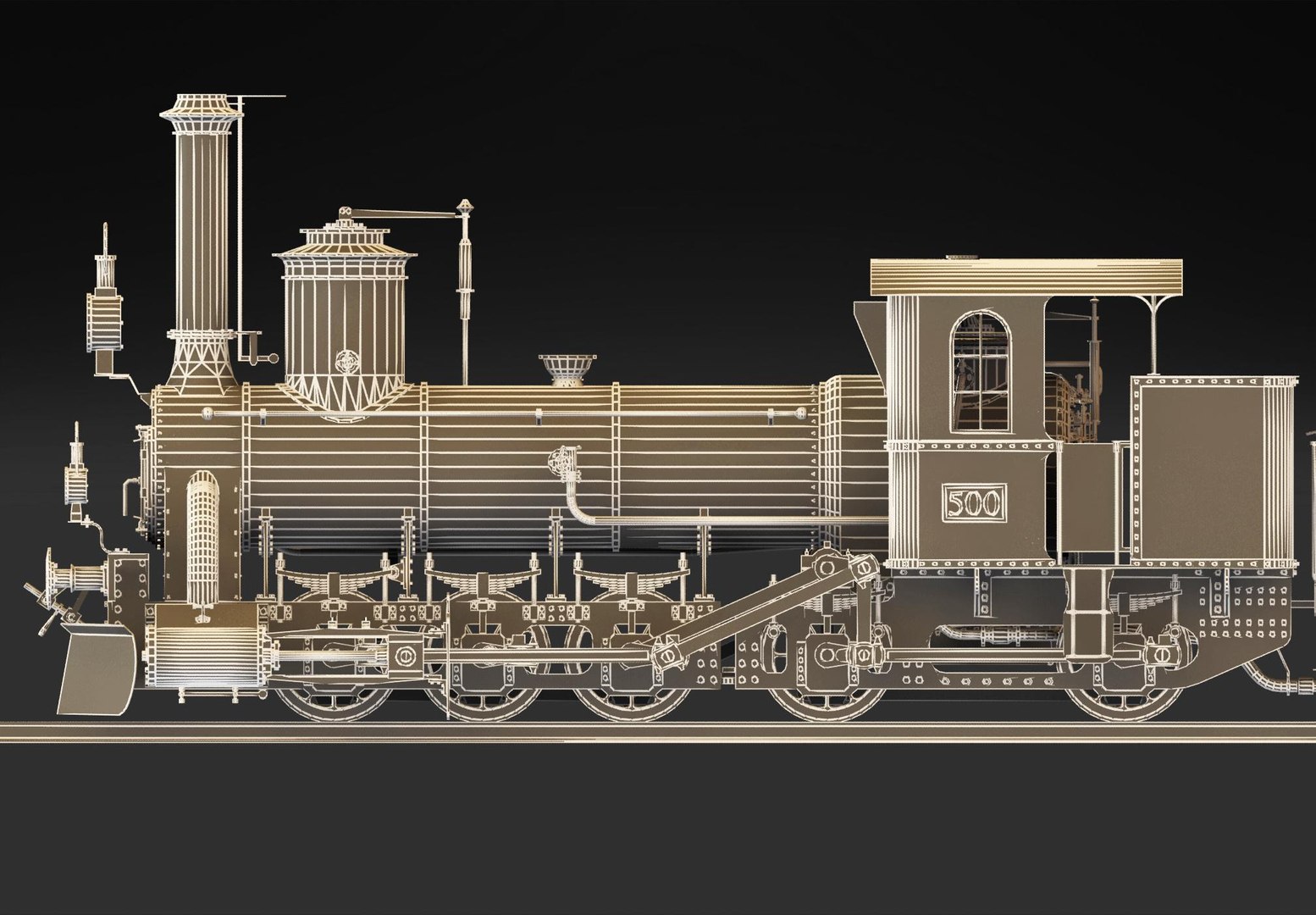 Steam Locomotive 3d Model