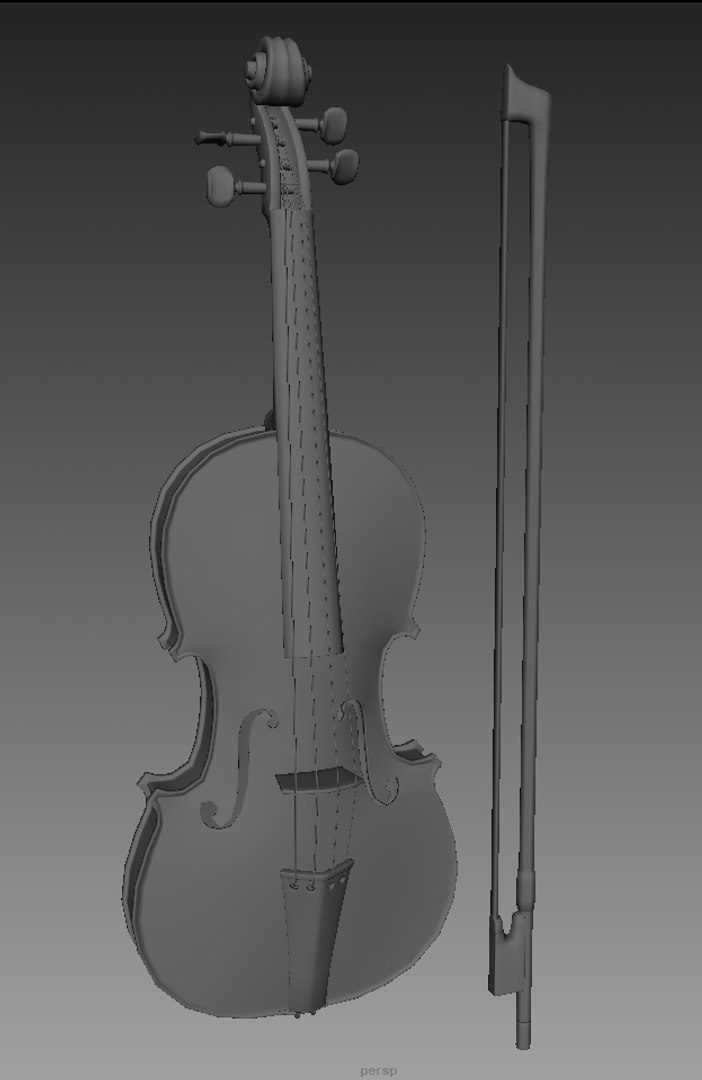 3d model violin string instruments
