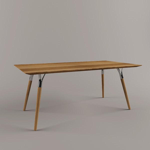 tables wood steel 3d model