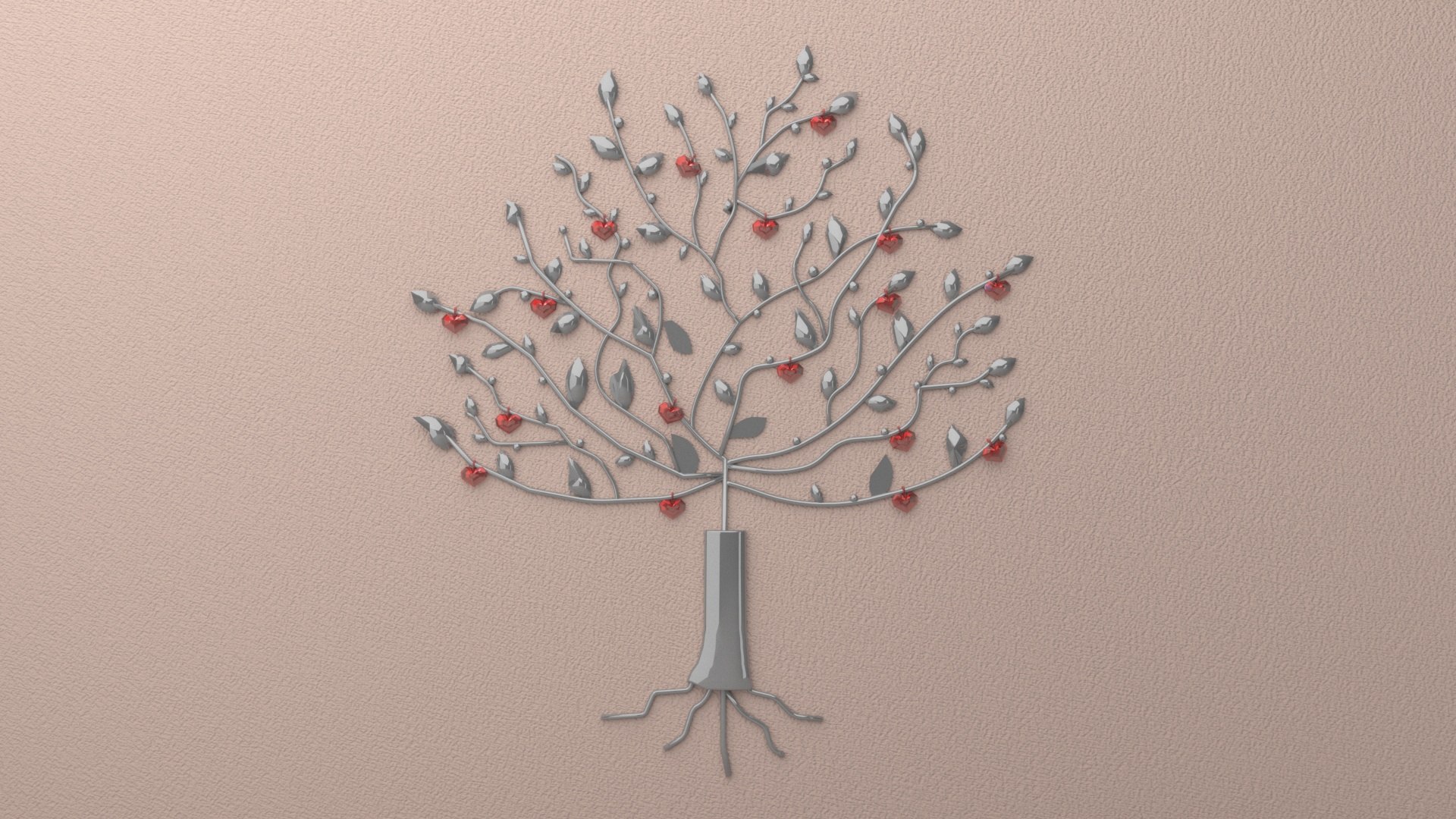 Decoration For Wall Metal Glass Tree 3D Model - TurboSquid 2196748