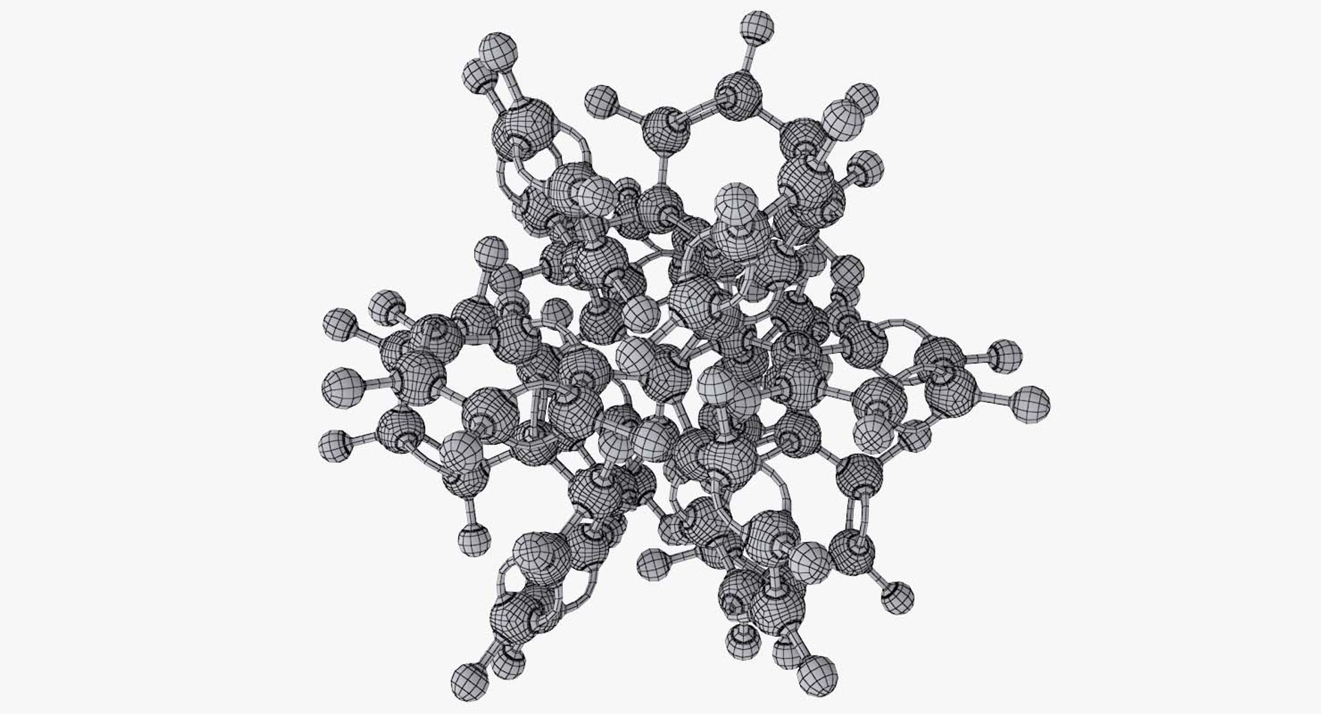 3d Tetrakis Palladium 0 Molecule Model