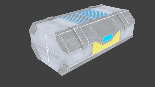 x low-poly sci-fi container