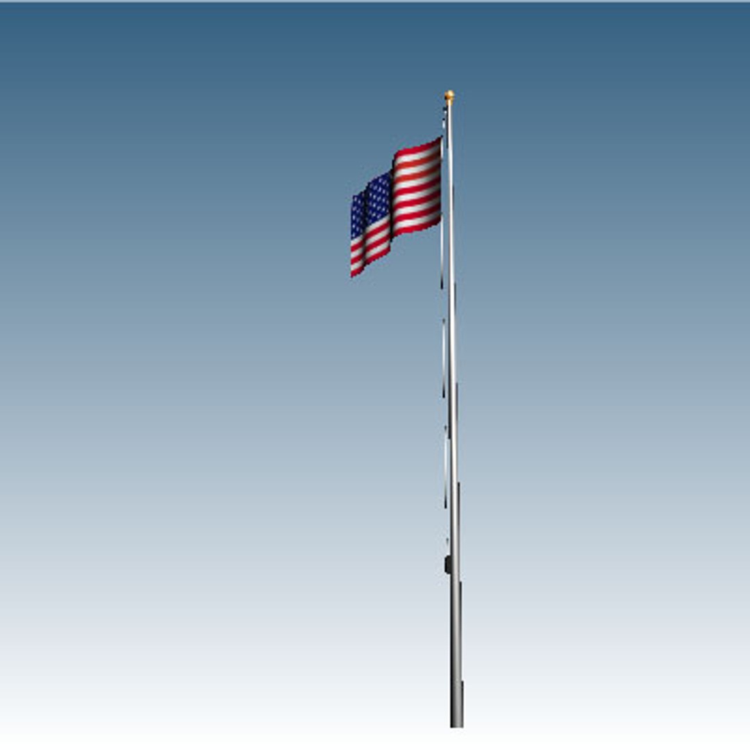 Flag Pole 3d Model