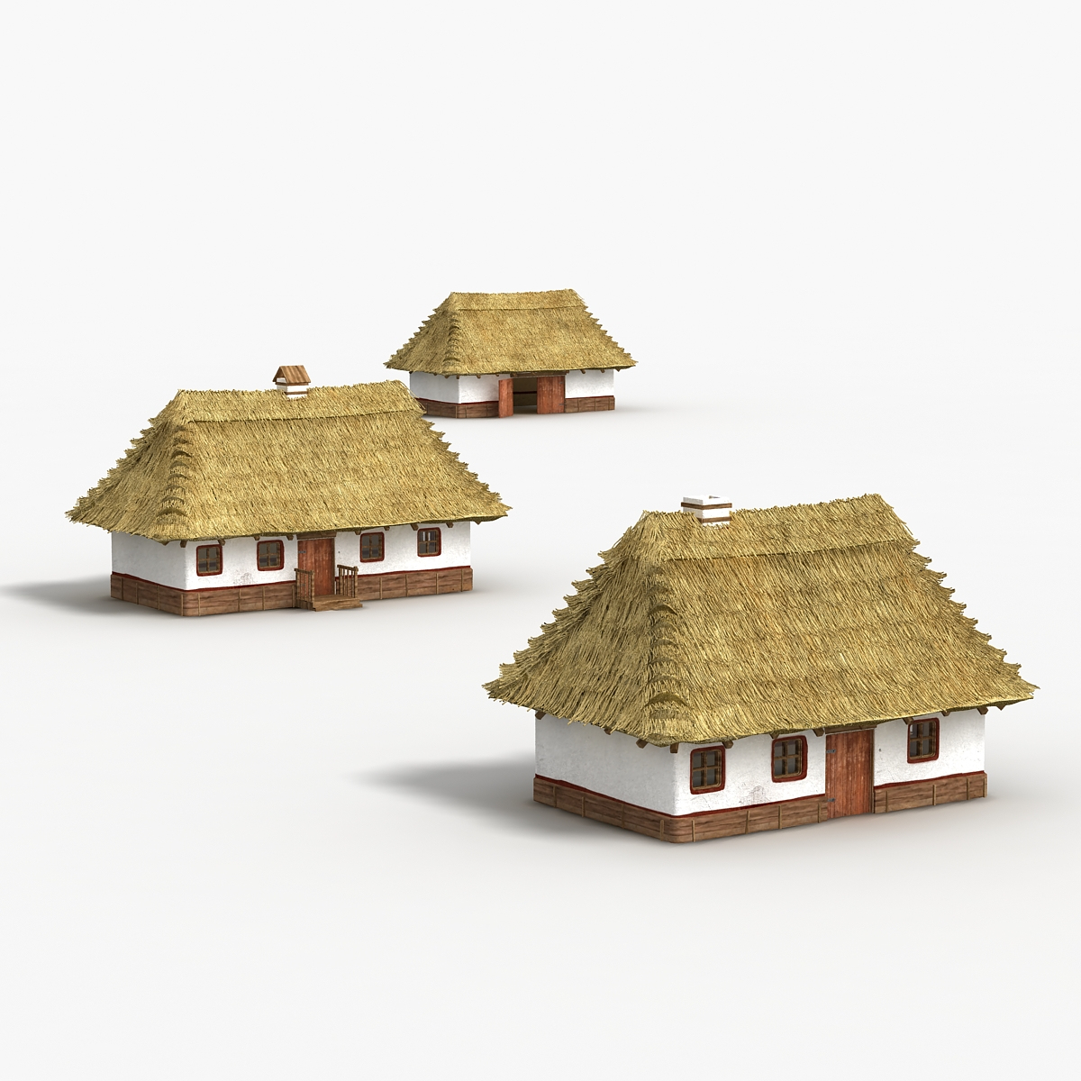 3d village houses model