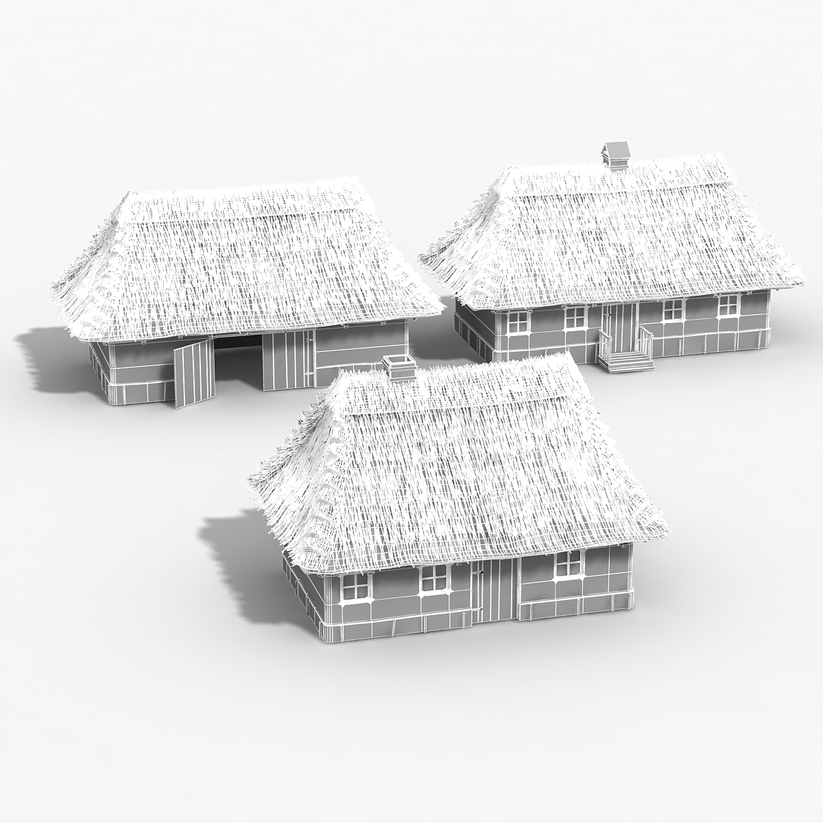 3d village houses model