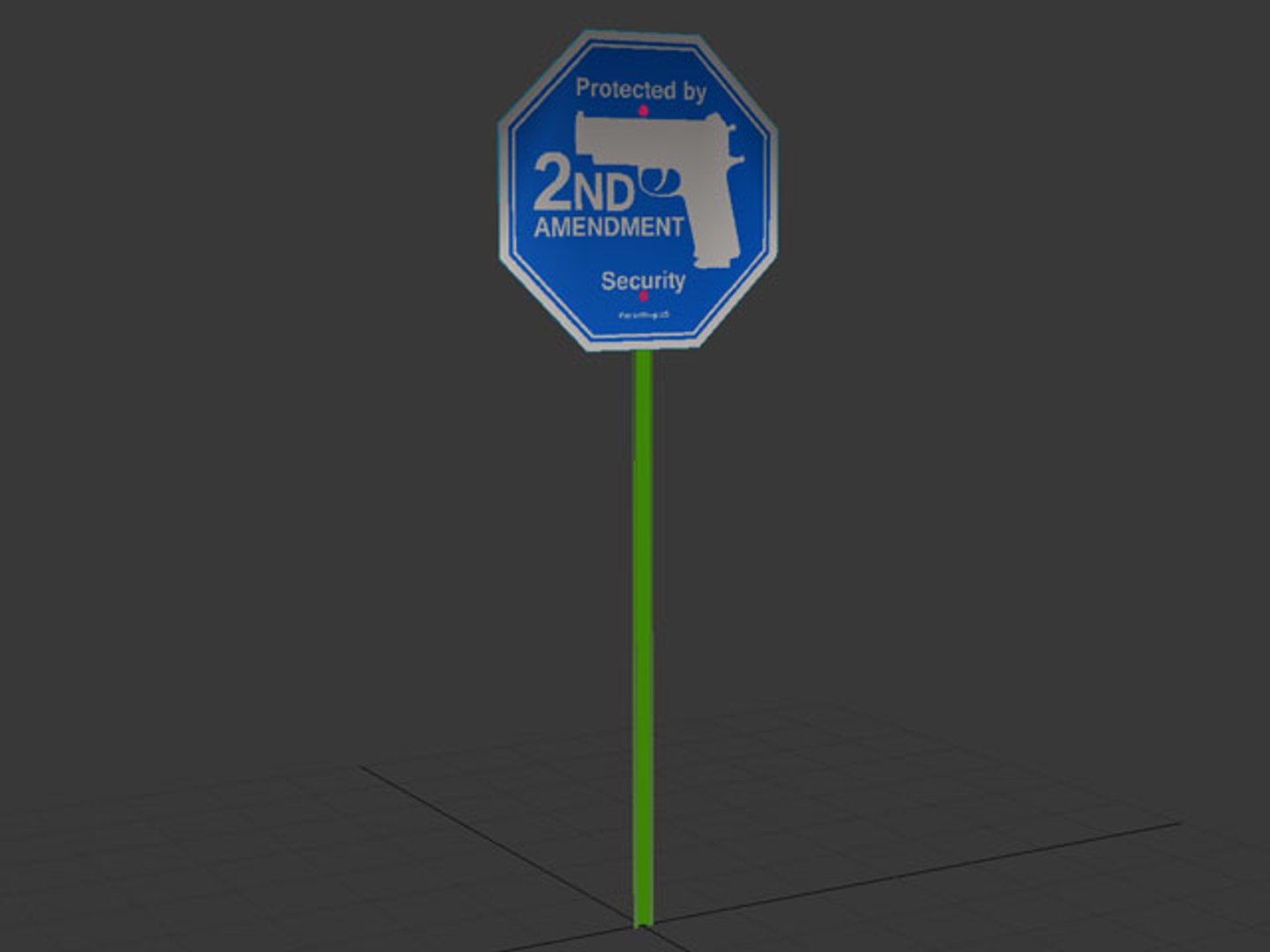 3d model security sign