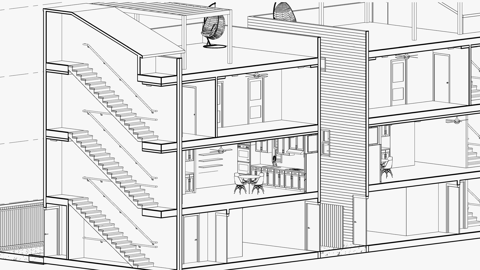 3D Model REVIT 2 Duplex Buildings - TurboSquid 2336969
