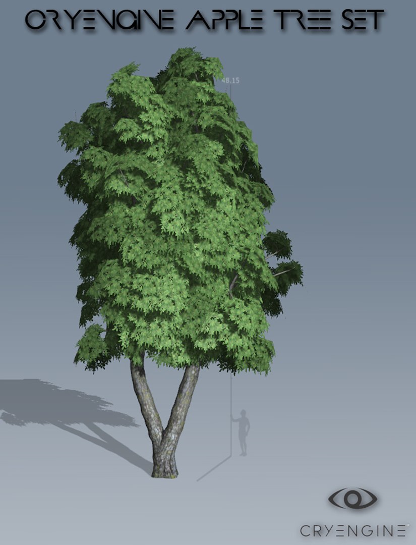 3ds Realistic Ash Tree Set