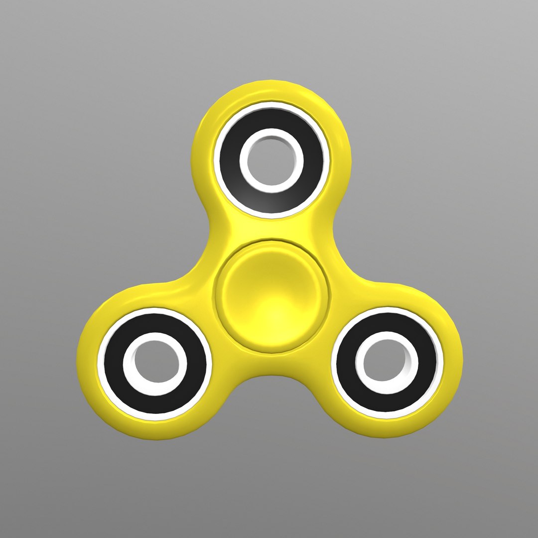 3D Yellow Fidget Spinner - TurboSquid 1879460
