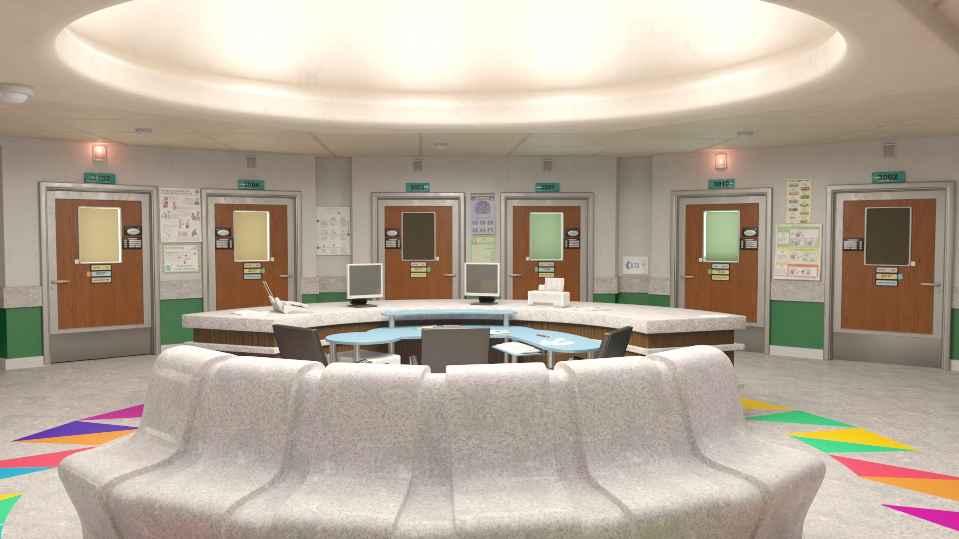 3D Patient Waiting Area Model - TurboSquid 2112276