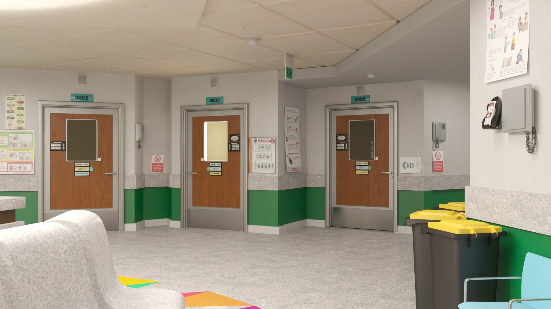 3D Patient Waiting Area Model - TurboSquid 2112276