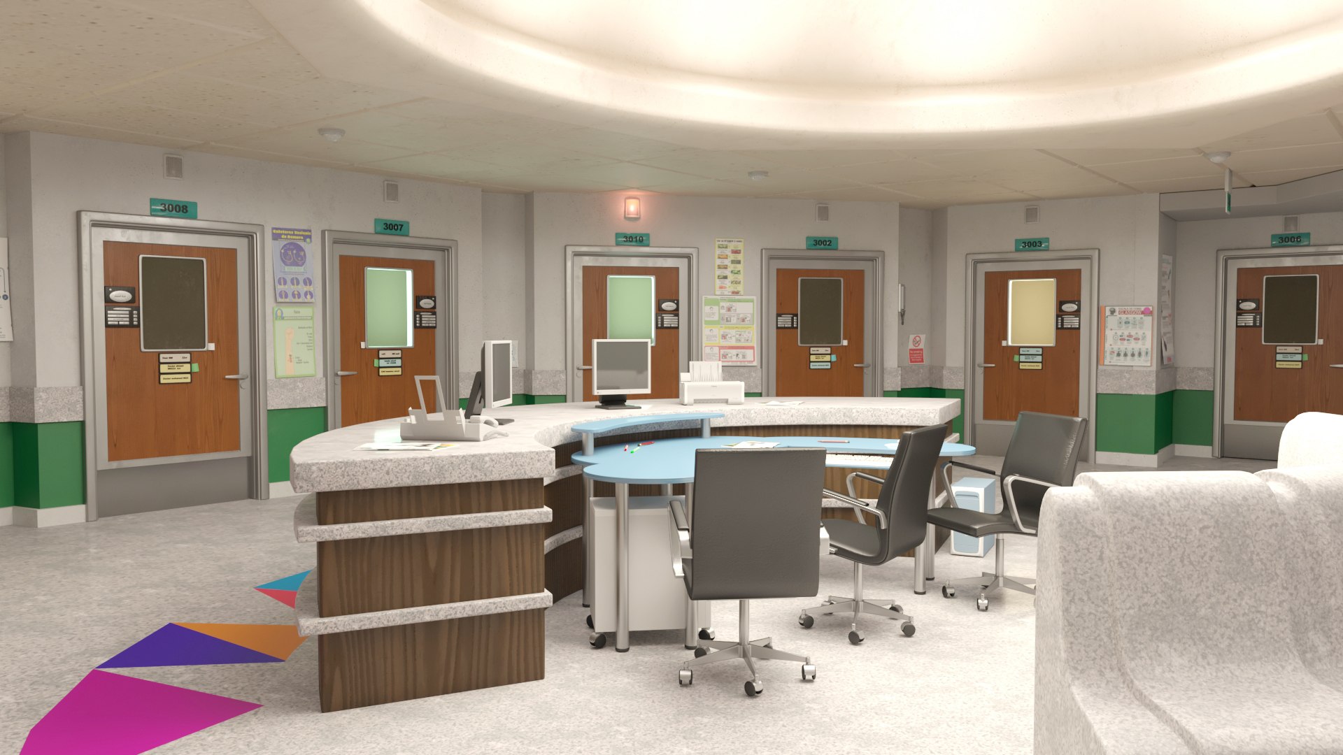 3D Patient Waiting Area Model - TurboSquid 2112276