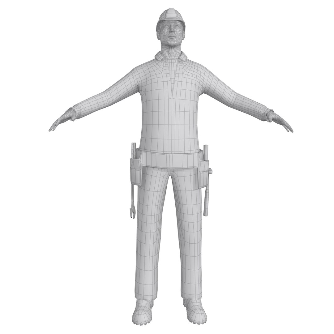 worker man 3d obj