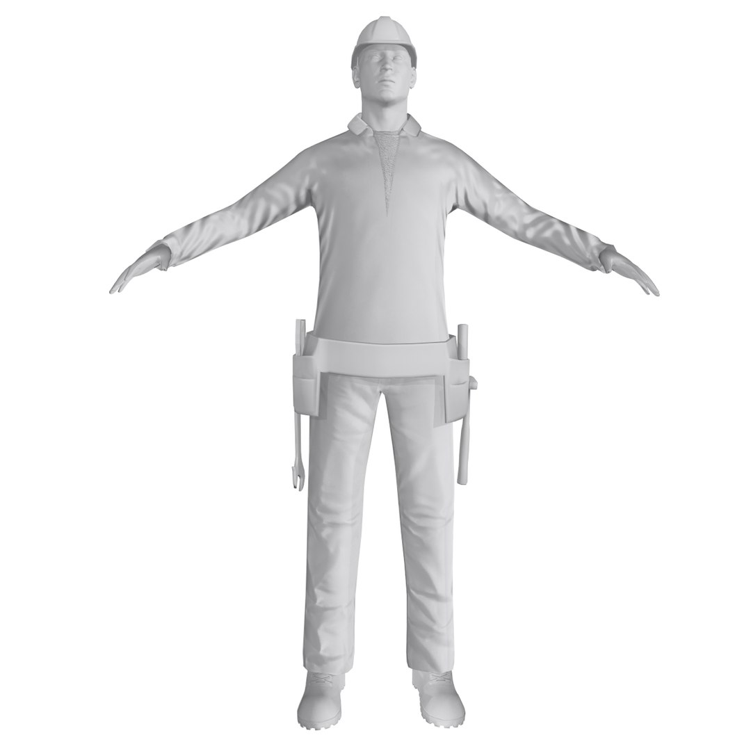 worker man 3d obj