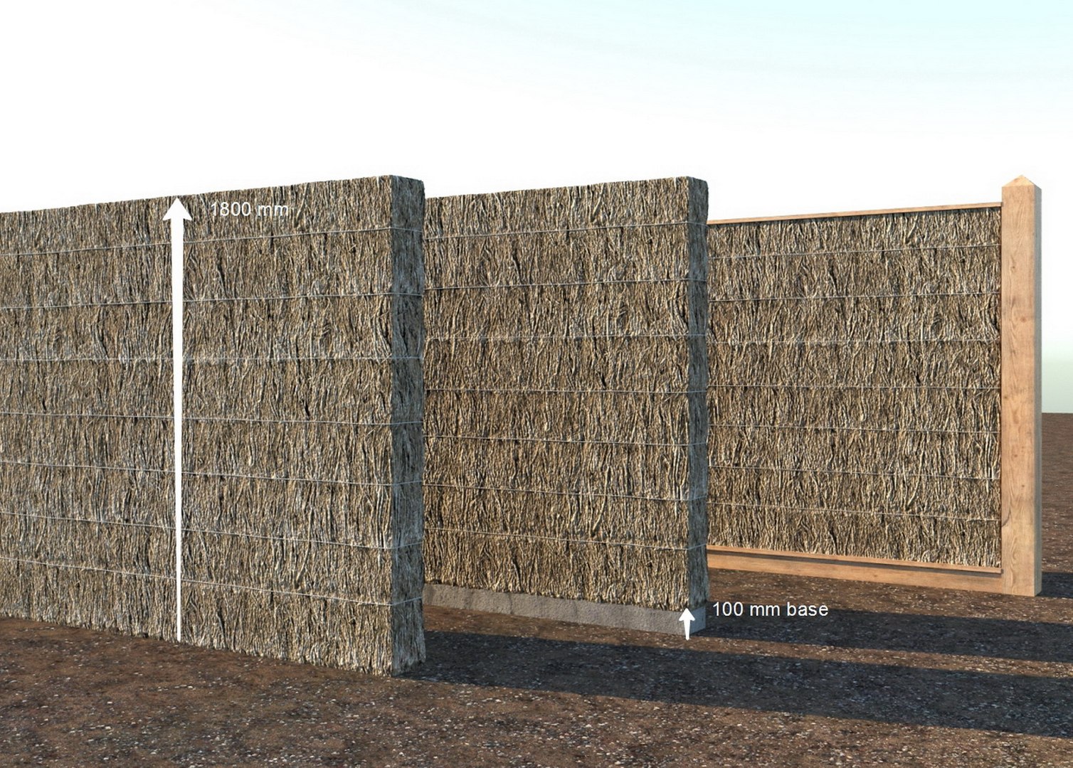 Thatched Fence 3D - TurboSquid 2042933