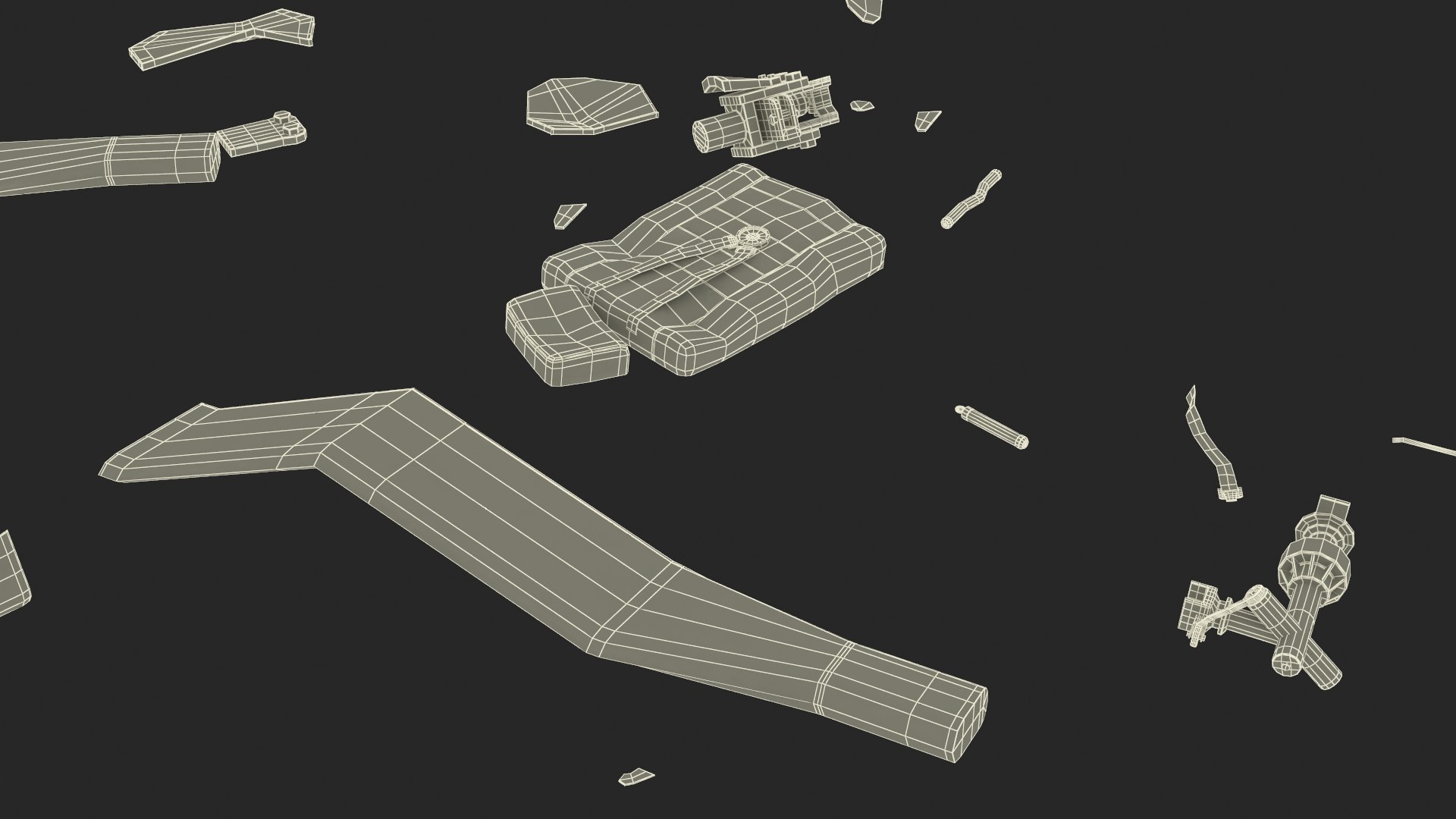 Helicopter Wreckage 3D Model - TurboSquid 2374726