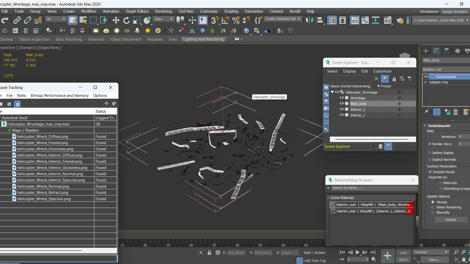 Helicopter Wreckage 3D Model - TurboSquid 2374726
