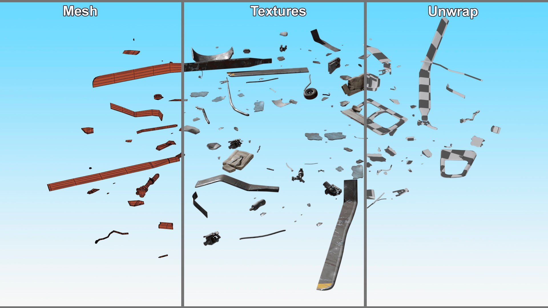 Helicopter Wreckage 3D Model - TurboSquid 2374726