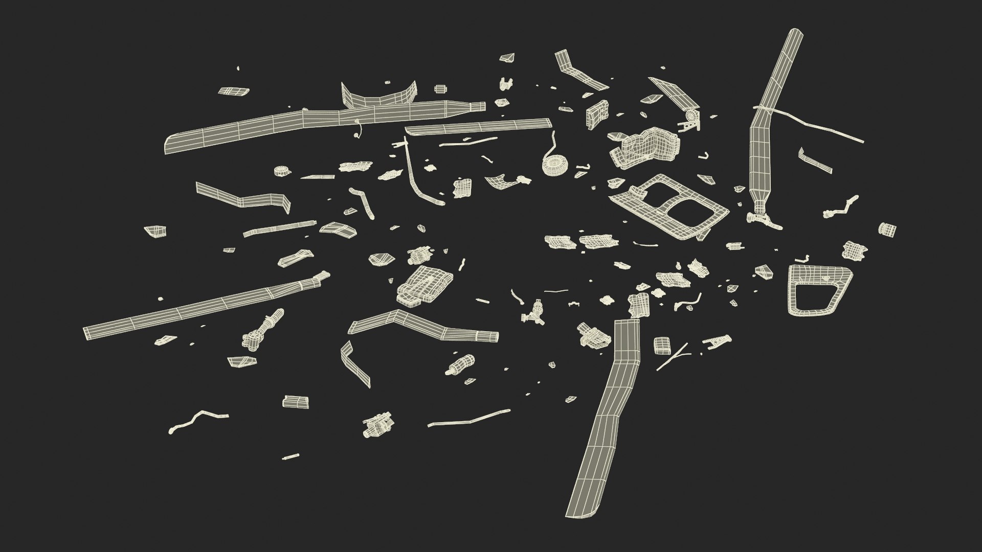 Helicopter Wreckage 3D Model - TurboSquid 2374726