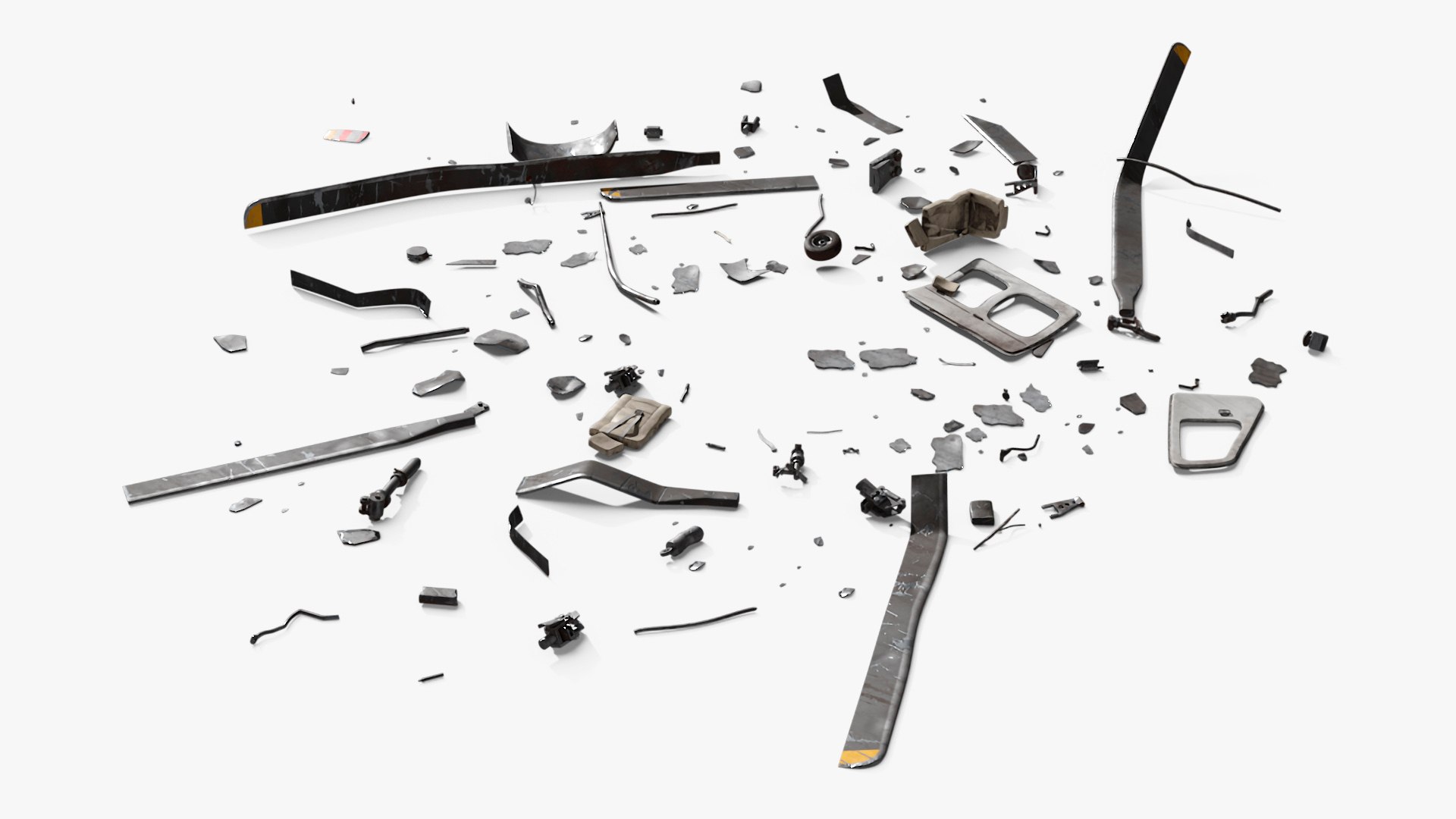 Helicopter Wreckage 3D Model - TurboSquid 2374726