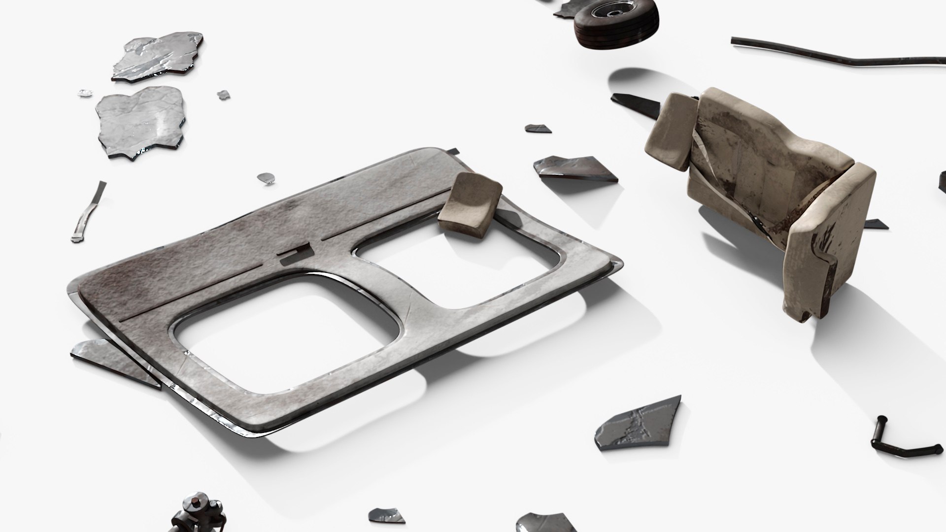 Helicopter Wreckage 3D Model - TurboSquid 2374726